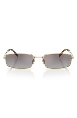 Prada 59mm Rectangular Sunglasses - Pale Gold/blue Mirror Silver