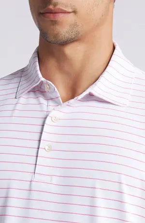 Peter Millar Crown Crafted Fitz Stripe Performance Mesh Polo