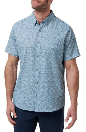 Travis Mathew Country Mile Short Sleeve Button-up Shirt Arona