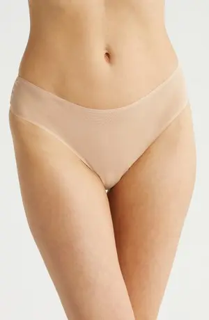 Commando Chic Mesh Thong - Beige