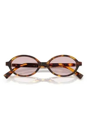 Miu Miu Miu Miu 50mm Oval Sunglasses Pink Havana