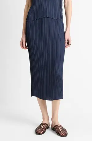 Vince Pleated Skirt - Coastal Blue