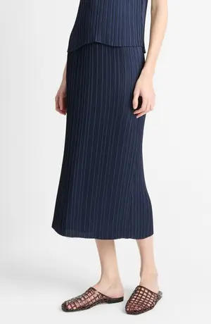 Vince Pleated Skirt - Coastal Blue