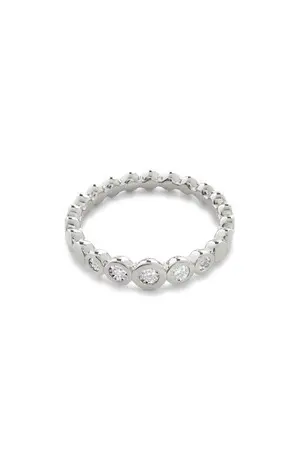 Monica Vinader Lab Created Diamond Half Eternity Ring - Sterling Silver/diamond