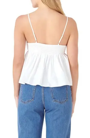 English Factory Bow Peplum Camisole - White