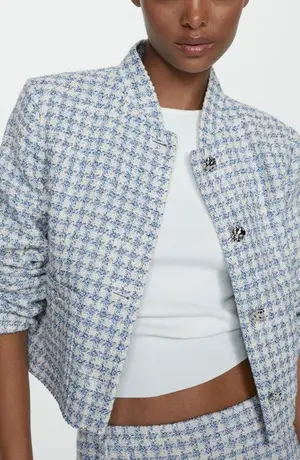 Mango Houndstooth Tweed Jacket