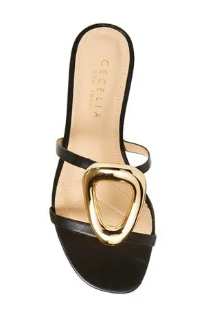 CECELIA NEW YORK Melissa Slide Sandal - Black Gold