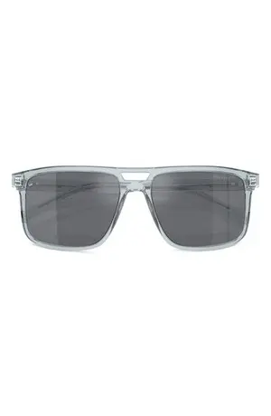 Prada 58mm Rectangular Sunglasses - Silver