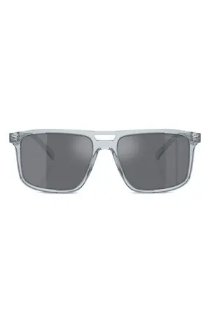 Prada 58mm Rectangular Sunglasses - Silver