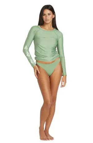 Volcom Simply Core Long Sleeve Rashguard - Grass Green