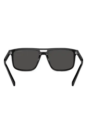 Prada 58mm Rectangular Sunglasses - Black/ Grey