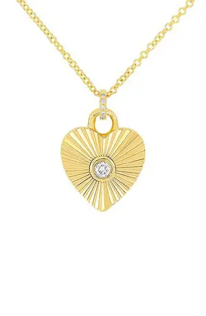 Ef Collection Diamond Heart Pendant Necklace - 14k Yellow Gold