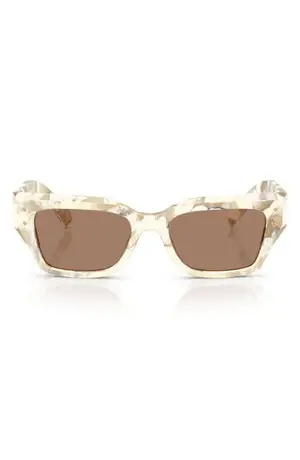 Dolce & Gabbana Dolce&Gabbana 52mm Cat Eye Sunglasses Pearl Havana Cream/brown