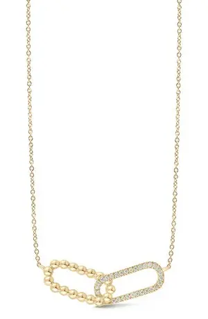 DANA REBECCA DESIGNS Poppy Rae Interlocking Pendant Necklace - Yellow Gold/diamond