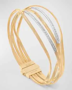 Marco Bicego 18k Marrakech Diamond Bangle - Yellow Gold