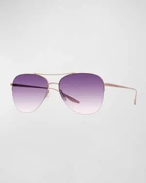 Barton Perreira Chevalier Titanium Aviator Sunglasses - One-color