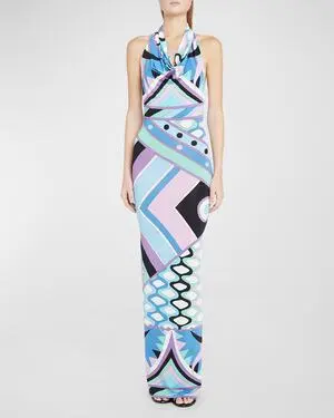 slim fit dress slacks Farfalla Halter Gown main image 1