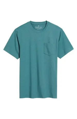 FREE FLY Flex Performance Pocket T-shirt - Heather Sea Pine