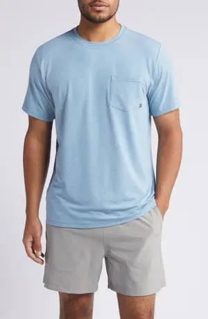 FREE FLY Flex Performance Pocket T-shirt Heather Tide