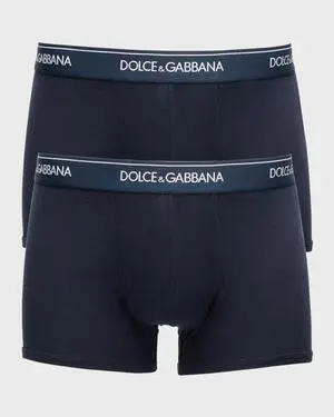 Dolce & Gabbana Apos;s Logo Band 2-pack Boxer Briefs - Blue