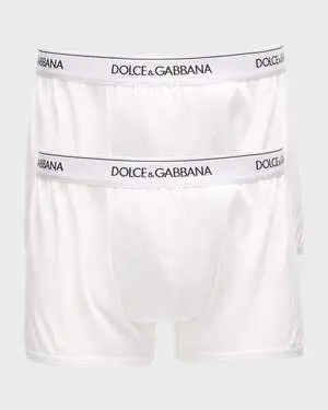 Dolce & Gabbana Men & Apos;s Logo Band 2-pack Boxer Briefs Opt.white