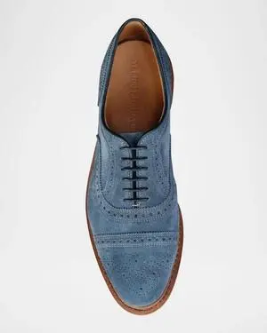Allen Edmonds Sueded Strandmok Cap-toe Oxfords - Denim