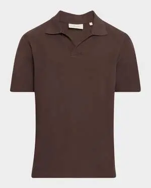 FRAME Men & Apos;s Jacquard Polo Shirt Brown
