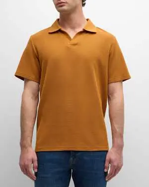 FRAME Men & Apos;s Jacquard Polo Shirt Rust