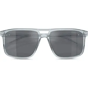 Prada 58mm Rectangular Sunglasses - Grey