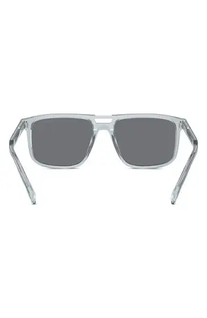 Prada 58mm Rectangular Sunglasses - Grey
