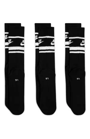 Nike 3-pack Dri-fit Everyday Essentials Crew Socks - Black/ White