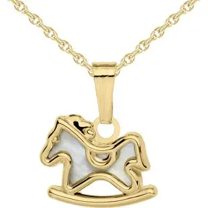MIGNONETTE 14k And Mother-of-pearl Rocking Horse Pendant Necklace - Gold