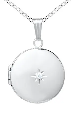 MIGNONETTE Sterling And Diamond Locket Necklace - Silver