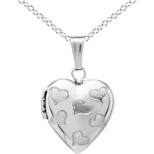 MIGNONETTE Sterling Heart Locket Necklace - Silver
