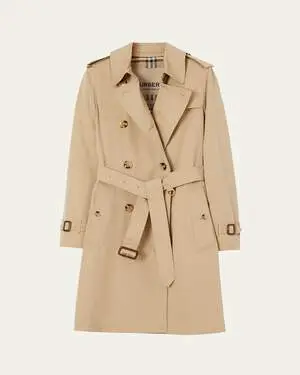 Burberry Kensington Organic Gabardine Trench Coat - Honey
