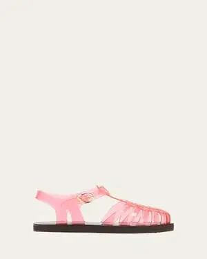 ANCIENT GREEK SANDALS Homeria Jelly Fisherman Sandals - Red