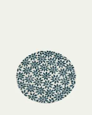 NOMI K Floral Shell Placemat, 15" Round - Blue