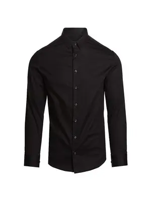 Giorgio Armani Cotton Button-front Shirt Black