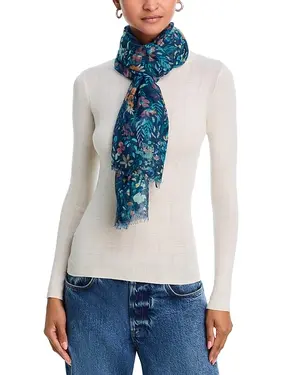FRAAS V Botanical Floral Scarf - Crystal Teal