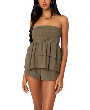 EDIKTED EDIKTED Harleigh Ruffled Tube Top Olive