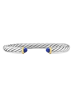 David Yurman David Yurman Cable Cuff Bracelet With Lapis Lazuli Silver/blue