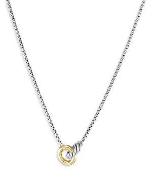David Yurman Petite Cable Linked Necklace - Silver/gold