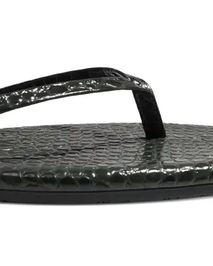 Tkees Lily Square Toe Flip Flops - Emerald Croc