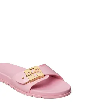 Tory Burch Buckled Slide Sandals - Rosa Candy