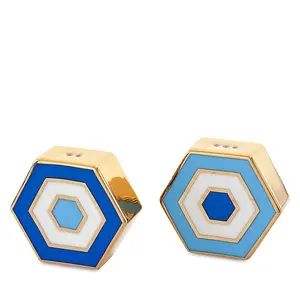 Jonathan Adler Newport Porcelain Salt & Pepper Shakers - Blue