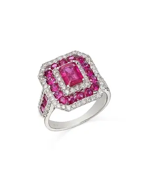 Bloomingdale'S Ruby & Diamond Ring - Pink/white