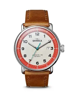 Shinola Canfield 43mm Strap Watch - White/brown