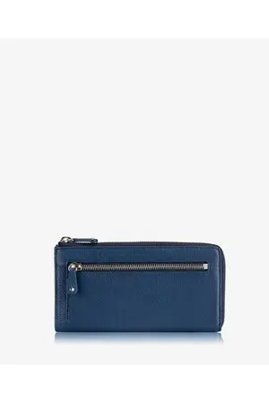 Gigi New York Large Wallet With Gusset - Navy