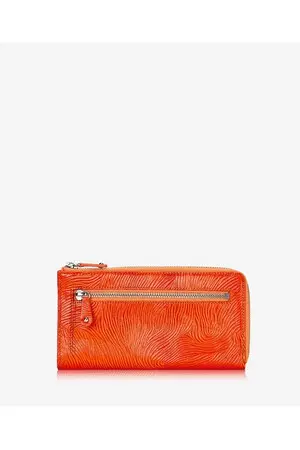 Gigi New York Large Wallet With Gusset - Orange
