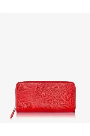 Gigi New York Large Zip Around Wallet - Red